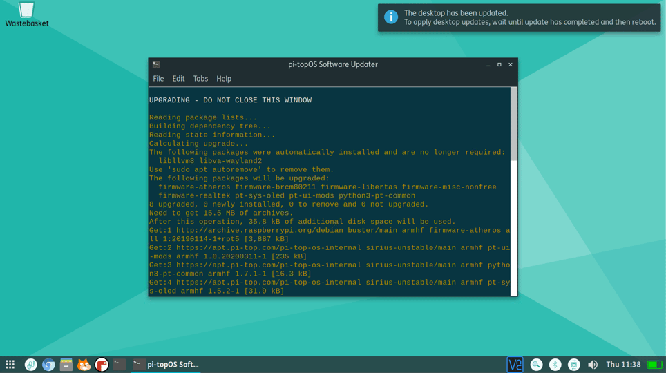 Updating pi-topOS